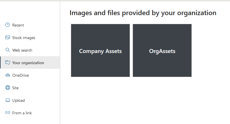 Creating an Organization Asset Library