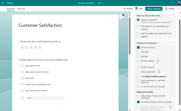 Using Microsoft Forms for Anonymous Surveys